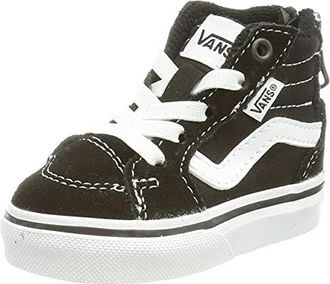 Vans Mixte enfant Filmore Hi Zip Suede/Canvas Basket, Toile en Daim Noir et Blanc, 23.5 EU