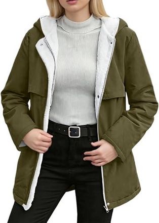 Generic Veste dhiver chaude et &eacute;paisse &agrave; capuche pour femme 2026, Vert, XXL