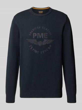 PME Legend Strickpullover aus reiner Baumwolle mit Logo-Stickerei