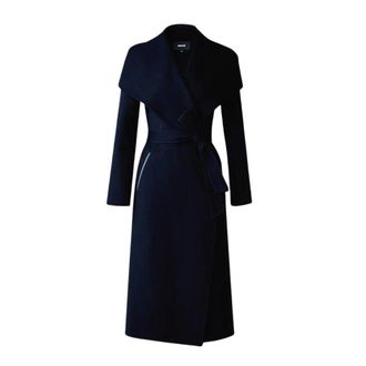 Mackage Femme, Manteaux, Bleu, Taille: 42 FR Manteau portefeuille long