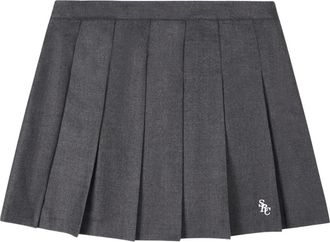Sporty & Rich Femme, Jupes, Gris, Taille: 36 FR SRC Wool School Skirt