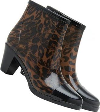 Beaupretty Pluie Courtes Pour Femme Chaussures De Pluie Antidérapantes Avec Fermeture Éclair Latérale