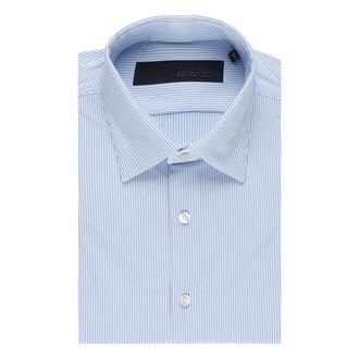 Roberto Ricci Design Oxford Jacquard Streifenhemd - - Shirts - Herren - Blau - S