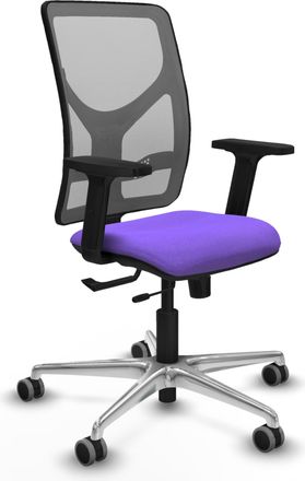 Piqueras y Crespo Ergonomischer Stuhl mit 2D-Armen, h&ouml;henverstellbare Lendenwirbelst&uuml;tze, ausgestattet mit Syncro/Translack und Schneideschaum, Grau/Lila