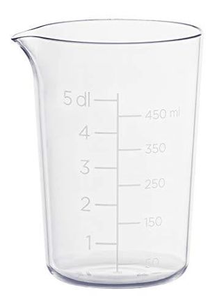 Gastromax GastroMax Messbecher 0,5 L - mit ml-Skala - Langlebiger SAN-Kunststoff - Mit anderen Bechern aus dem Sortiment ineinader stapelbar - Sp&uuml;lmaschinenfest