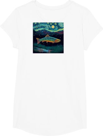 Freestyle Surrealismus Sternennacht-Bachforelle T-Shirt