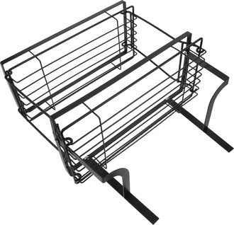 Angoily Ablage &uuml;ber Toilette ohne Bohren Doppelst&ouml;ckiges Wc Regal aus Kohlenstoffstahl Platzsparender Badezimmer Organizer f&uuml;r Kleine B&auml;der und Mietwohnungen