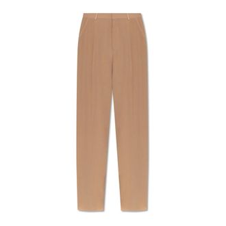 Saint Laurent Seidenhose mit Falten - - Trousers - Damen - Beige - XS
