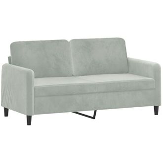 vidaXL 2-Sitzer-Sofa Hellgrau 140 cm Samt - Vidaxl