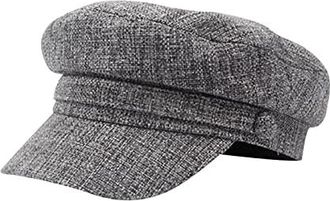 Generic Chapeau en coton bleu marine b&eacute;ret britannique polyvalent pour femme, couleur 1, gris, Taille unique