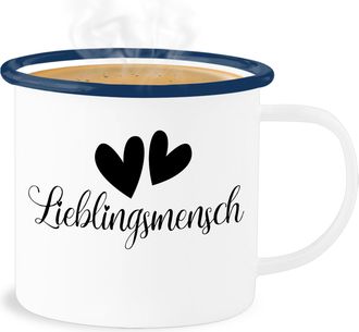 Shirtracer Emaille Becher Blechbecher - Valentinstag Partner Freund & - Lieblingsmensch - Geschenk Freundin Lieblings Mensch Geschenke Lieblingsmenschen Herzmens