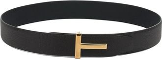 Tom Ford G&uuml;rtel - T Icon Reversible Belt - Gr. 95 - in Schwarz - f&uuml;r Damen