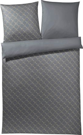 Joop Joop, Mako-Satin-Bettwäsche, Kornblumen-Muster mit nuancierten Farben 155x200 + 1x 80x80 grau