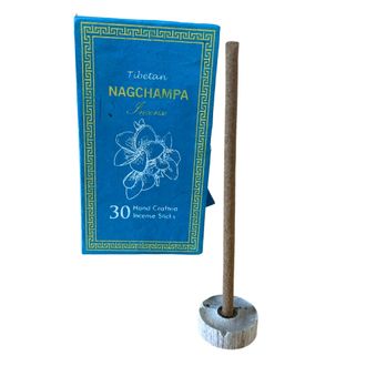 Ancient Wisdom Sughandit Dhoop Räucherset Himalaya - Geschenkset Tibetischer Räucherstäbchen - 100% natürlich - 30 Riegel in Box mit Räucherstäbchenhalter (Nag Champ