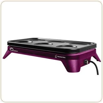 Little Balance 8498 Pancakes Party 1500-6 Pfannkuchenmaschine mit herausnehmbarer Platte für 6 Personen, 1500 W, Pflaume