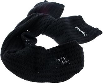 Calvin Klein Femme Écharpe Oversized Knit 30x180 Coton Mélangé, Noir (Ck Black), Taille Unique