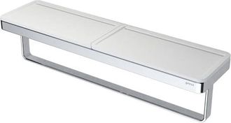 Geesa Frame Ablage mit Handtuchhalter, Messing/Kunststoff, Farbe: Weiß/Chrom, 420 x 105 x 108 mm