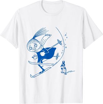 Moomin Blue Mymble Skifahren Winter Spiele Sport T-Shirt
