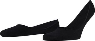 Falke Herren Füßlinge Invisible Step Medium Cut Box M In Baumwolle unsichtbar einfarbig 1 Paar, Schwarz Black 3000, 43-44