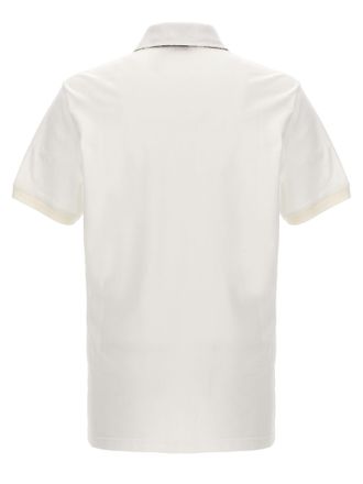 Etro Mens White Cotton Polo Shirt