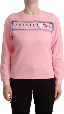 Philippe Model Femme, Sweatshirts et sweats &agrave; capuche, Rose, Taille: 36 FR Pull &agrave; Manches Longues