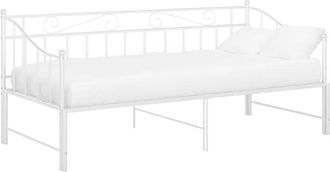 vidaXL Ausziehsofa Bettgestell Weiß Metall 90x200 cm Vidaxl