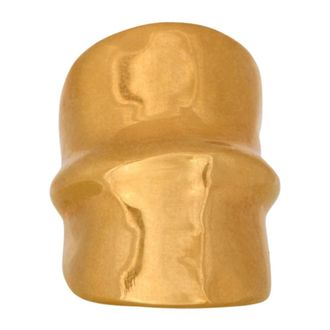 Balmain Femme, Accessoires, Jaune, Taille: S Bague fa&ccedil;on bambou en laiton