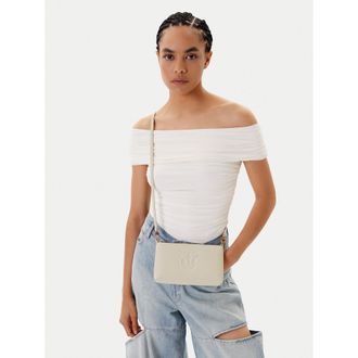 Pinko Handtasche PINKO Flat Horizontal Mini PE 25 PCPL 104277 A2AN Wei&szlig;