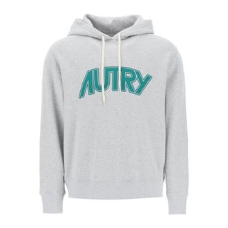 Autry Homme, Sweatshirts et sweats à capuche, Gris, Taille: S Sweat à capuche avec Imprimé Maxi Logo
