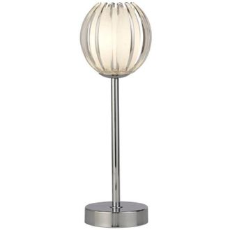 Searchlight Searchlight Blossom Lampe de table 1 lumi&egrave;re, m&eacute;tal chrom&eacute;, abat-jour en acrylique transparent