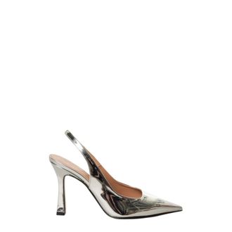 Bianca Di Femme, Chaussures, Gris, Taille: 40 EU Sandales Slingback Argentées Miroir