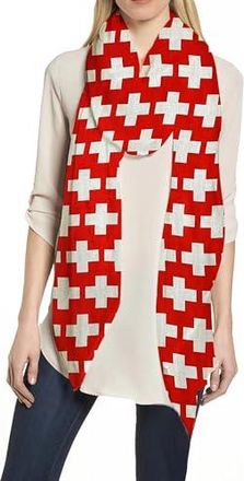 Lina & Lily Écharpe Foulard Femme Imprimé Drapeau (Suisse)