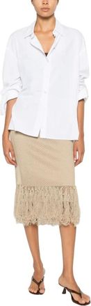 Karl Lagerfeld Femme, Jupes, Beige, Taille: 40 FR Midi Skirts