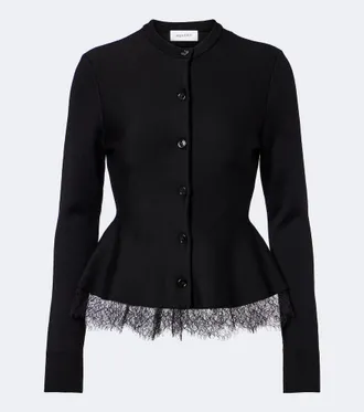 Alexander McQueen Cardigan &agrave; basque en dentelle