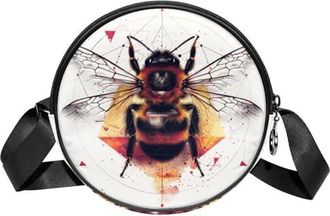 Generic Sac &agrave; bandouli&egrave;re Circle pour femme, petit sac &agrave; bandouli&egrave;re avec fermeture &eacute;clair, bretelles r&eacute;glables, sac &agrave; main rond d&eacute;contract&eacute; pour femmes et fi