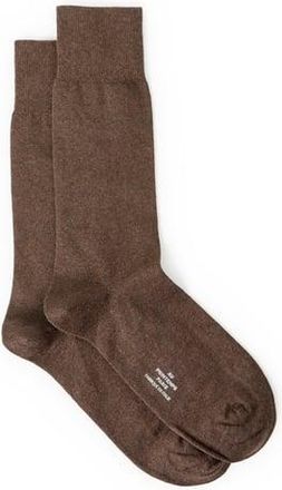Au Printemps Paris Hohe Baumwollsocken - Braun