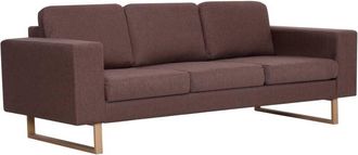 vidaXL 3-Sitzer-Sofa Stoff Braun vidaXL