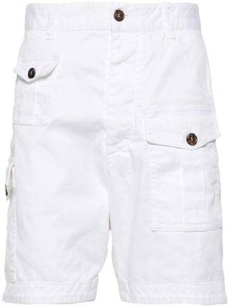 Dsquared2 short chino &agrave; patch logo - Blanc