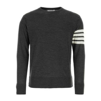 Thom Browne Homme, Pulls, Gris, Taille: 2XL Pull en Laine Gris Fonc&eacute; &Eacute;l&eacute;gant