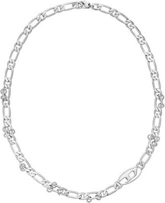 Diesel Collier pour homme en acier inoxydable avec fermoir mousqueton