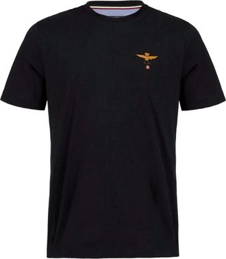 Aeronautica T-shirt Girocollo Basica 261Ts1580Uj00372 - - Tops - Herren - Schwarzk - S