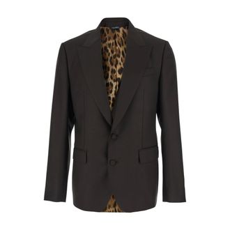 Dolce & Gabbana Homme, Vestes, Brun, Taille: L Veste crois&eacute;e avec revers en pointe