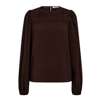 Co'Couture Femme, Blouses et Chemises, Brun, Taille: 40 FR Chemisier &agrave; Plis avec D&eacute;tails F&eacute;minins