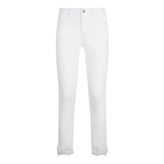 Liu Jo Wei&szlig;e Capri-Hose mit H&auml;keldetail - - Trousers - Damen - Wei&szlig; - W30
