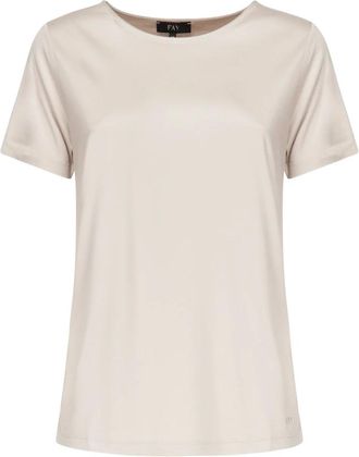 Fay Femme, Tops, Beige, Taille: 44 FR T-shirts et Polos Blancs, Manches Courtes