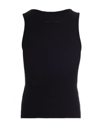 Maison Margiela Womens Ribbed Cotton Tank Top Black