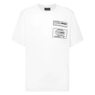 Plein Sport Homme, Tops, Blanc, Taille: 2XL T-Shirt Col Rond en Coton