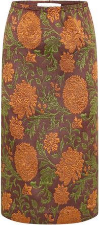 CHRISTOPHER ESBER jupe mi-longue à design matelassé - Marron