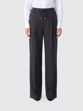 Michael Kors Pantalon large en laine m&eacute;lang&eacute;e &agrave; pinces et taille &agrave; cordon