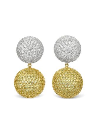 Anabela Chan boucles doreilles Canary Bauble en or blanc 14ct et rhodium vermeil